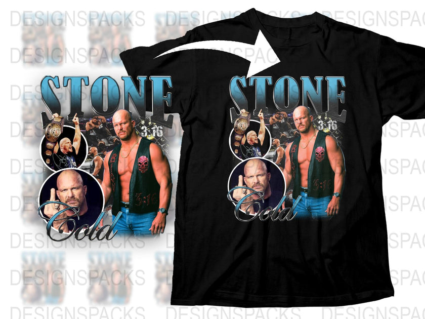 Stone Cold Steve Austin Bootleg Wrestling Graphic Design Png Digital D