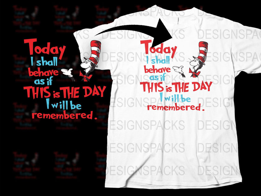 Dr. Seuss Inspired Cat in the Hat Quote Png Digital Download