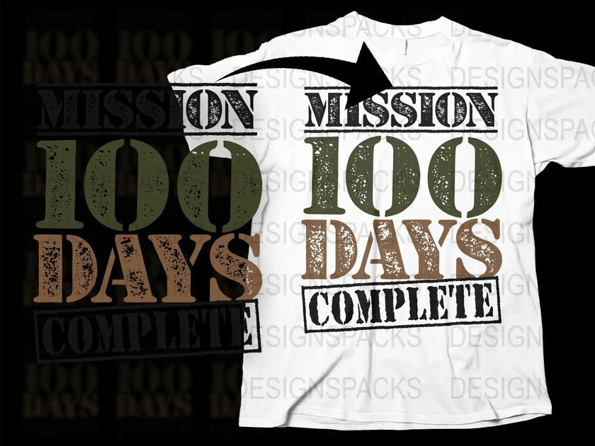 Mission 100 Days Complete Png Digital Download