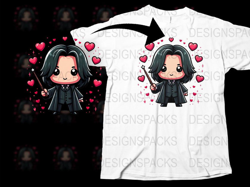 Adorable Severus Snape Valentine's Day Png Digital Download