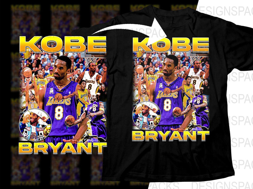Kobe Bryant Basketball Legend Los Angeles Lakers Bootleg Graphic Png D