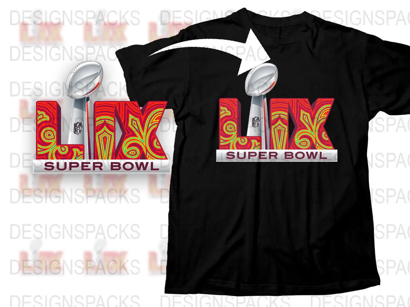 Exclusive 2025 Super Bowl LIX Logo Patterned Png Digital Download