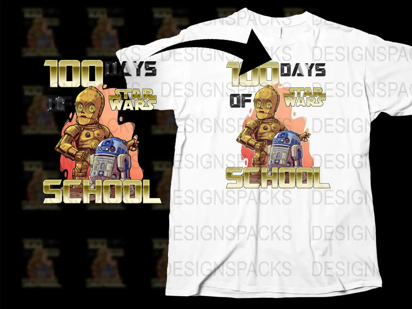 Celebrate 100 Days Of School Star Wars Png Digital Download