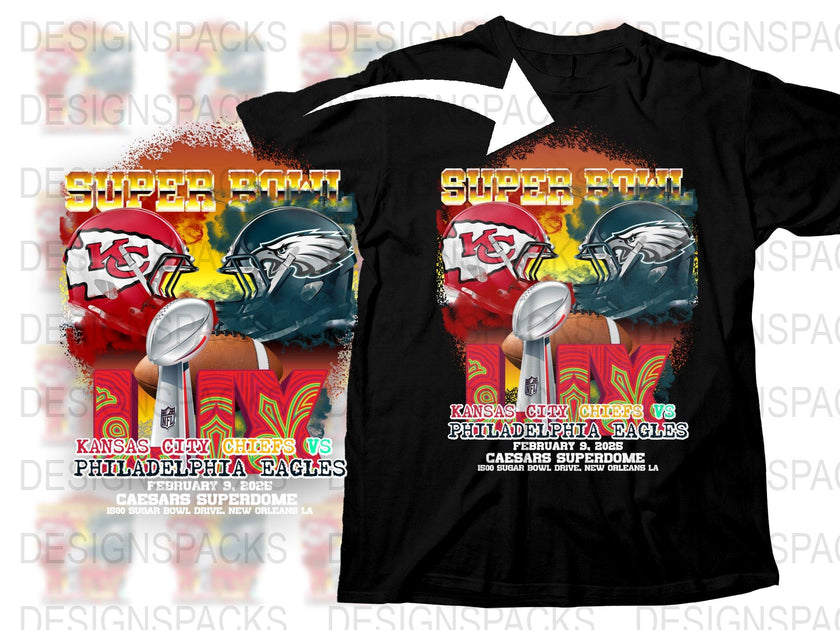 Super Bowl LIX 2025 Helmets Kansas City Chiefs vs Eagles Png Digital D
