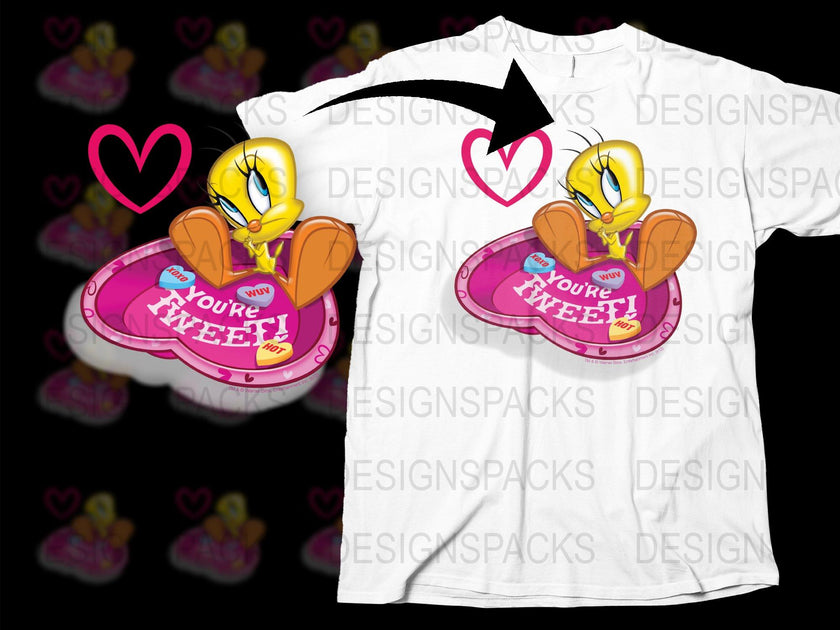 Valentine's Day You're Tweet! Tweety Bird Cute Png Digital Download