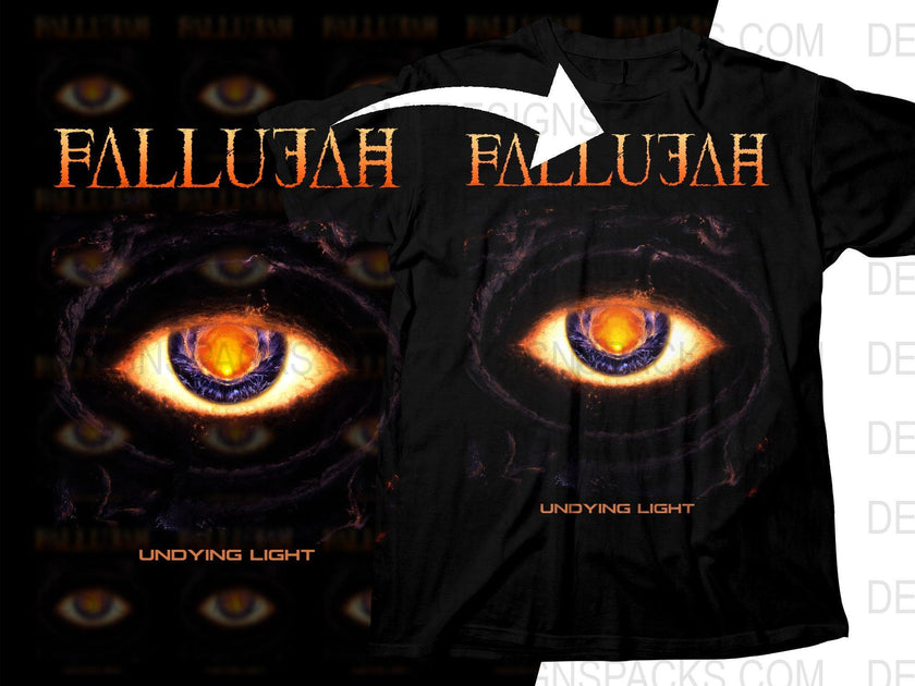 Fallujah Undying Light Eye Design Rock Png Halftone Digital Download