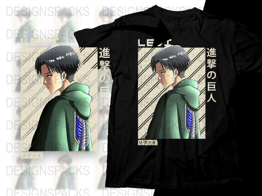 Attack on Titan Levi Ackerman Design Graphic Png Digital Download