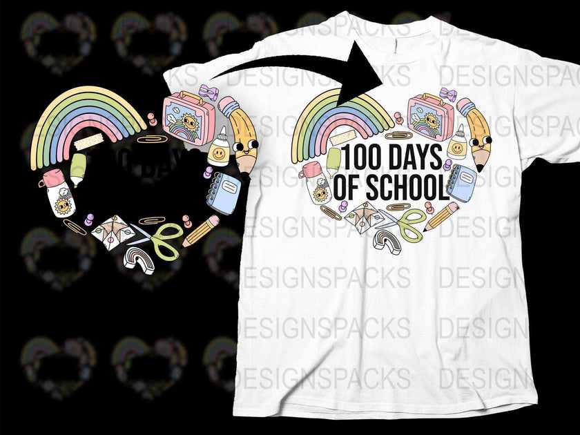 One Hundred Days Of School Graphic Design Funny Png Digital Download