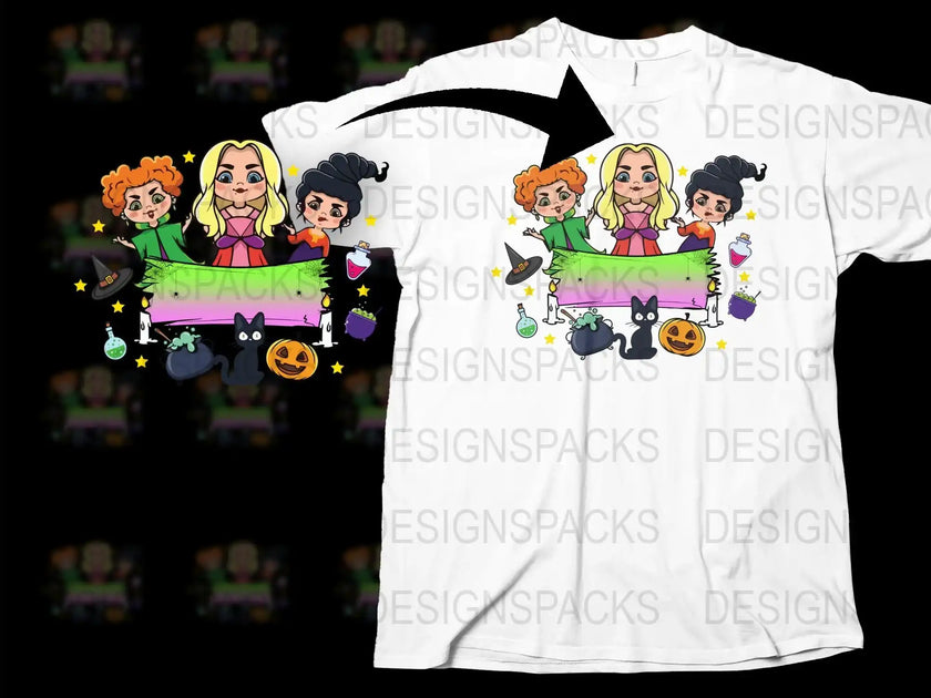 Hocus Pocus Sanderson Sisters Cartoon Halloween Png Digital Download