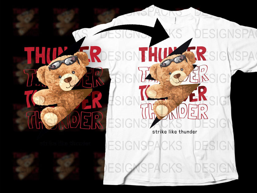 Thunder Strike Like Thunder Teddy Bear Png Digital Download