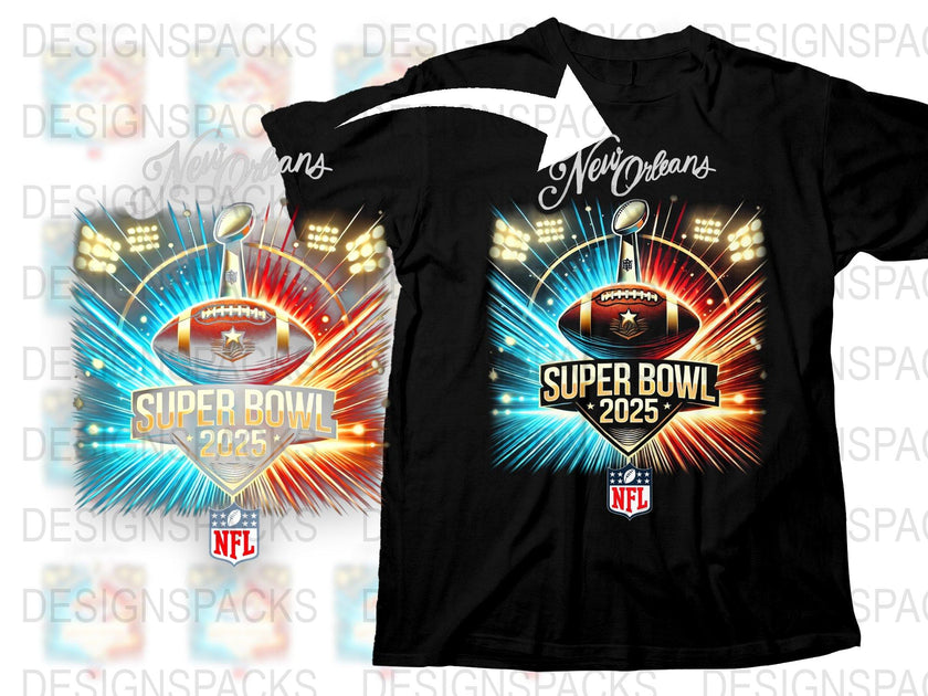 Super Bowl LIX 2025 New Orleans Halftone Png Digital Download