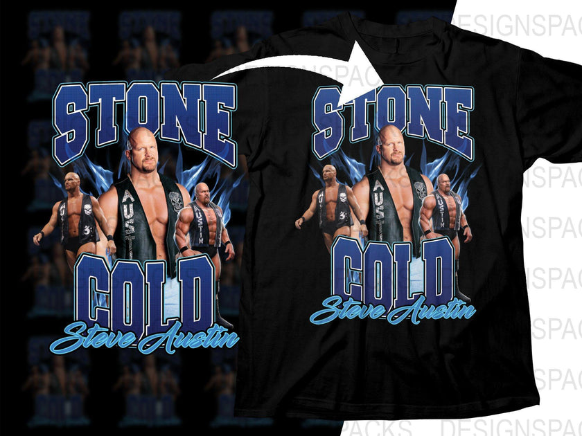 Stone Cold Steve Austin Wrestling Champion Wrestling Bootleg Graphic P