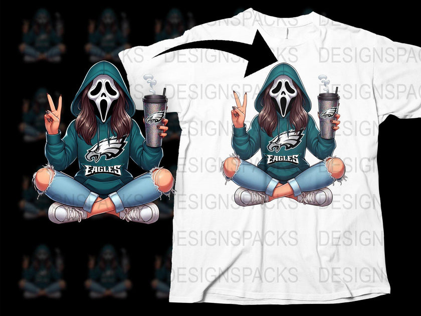 Ghostface Scream Stylish Philadelphia Eagles Fan Graphic Png Digital D