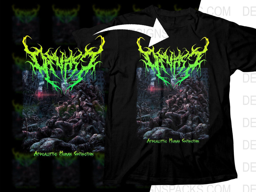 Devast Apocalyptic Human Extinction Rock Design Png Halftone Digital D