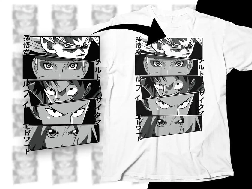 Epic Anime Characters Eyes Collage Graphic Png Digital Download