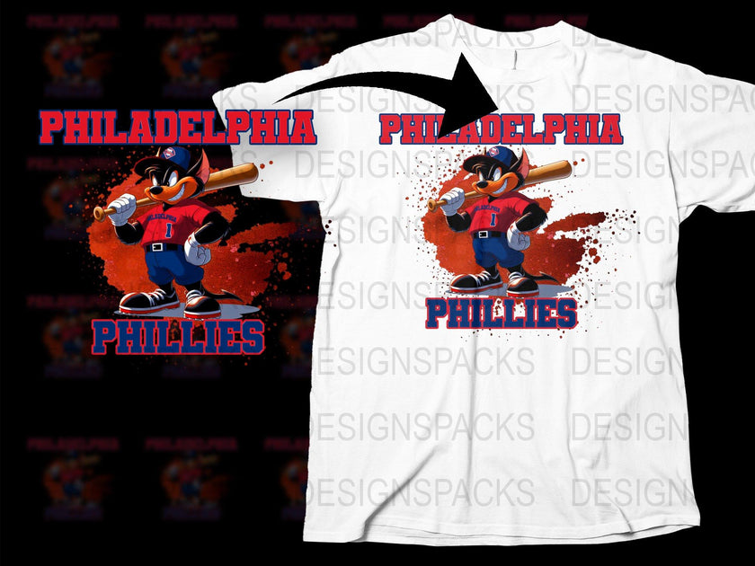 Philadelphia Phillies Graphic Cartoon Character Png Digital Download
