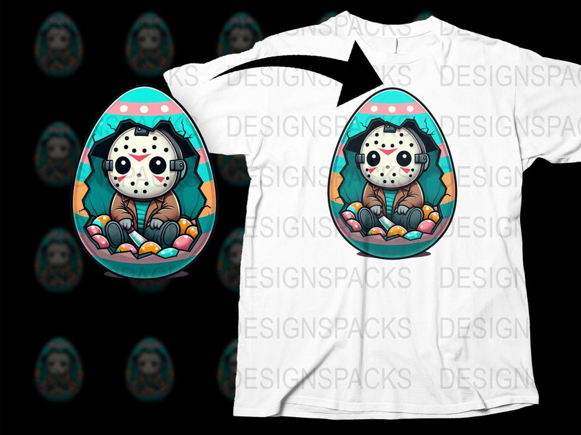 Fun Easter Day Jason Voorhees Cartoon Egg Png Digital Download