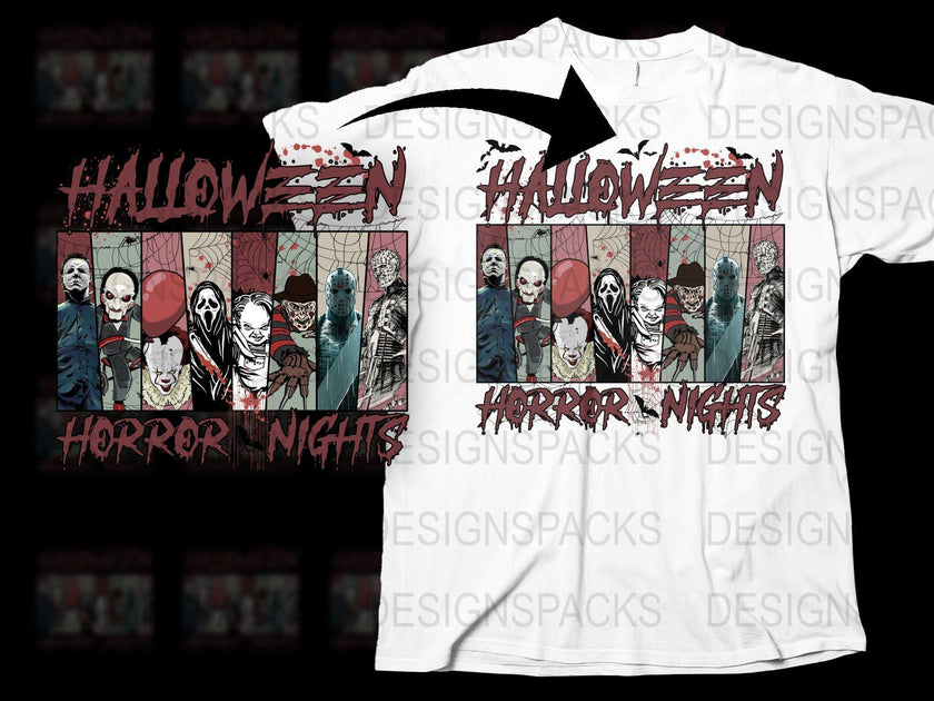 Halloween Horror Slashers Nights Graphic Png Digital Download