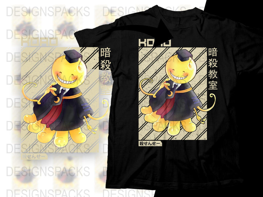 Colorful Anime Koro Graphic Tee Png Digital Download