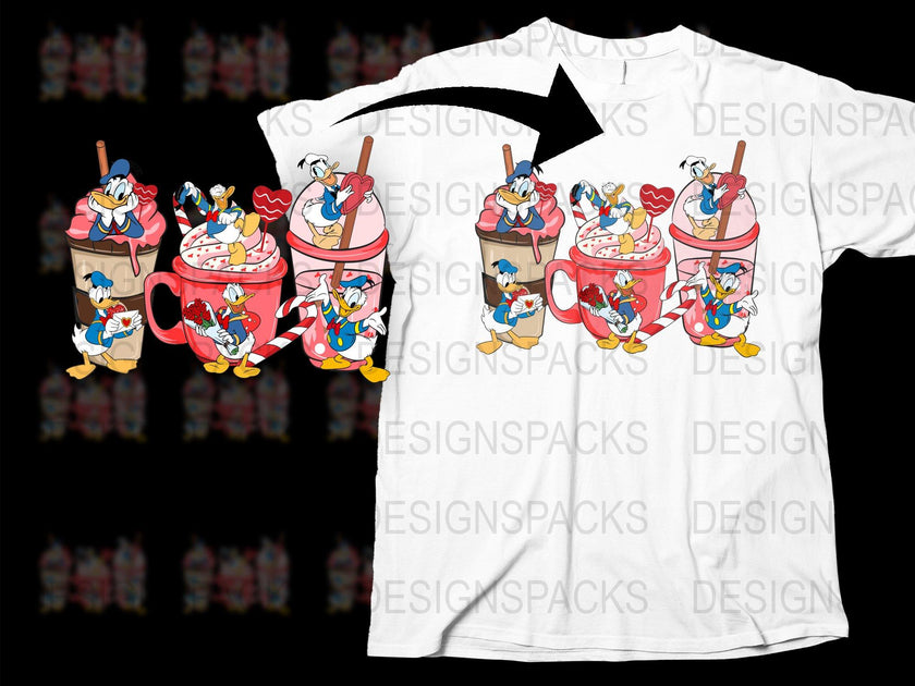 Donald Duck Valentine Day Png Digital Download with Fun Graphics
