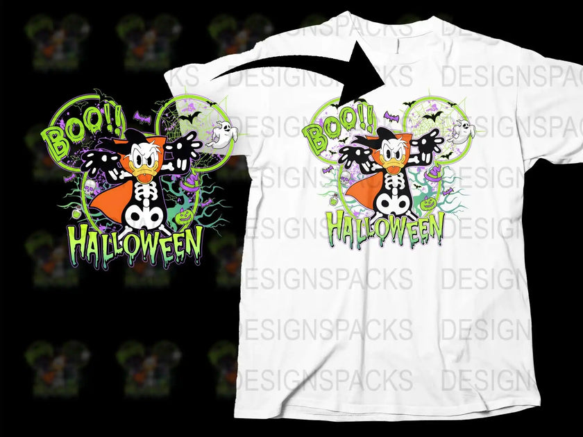 Donald Duck Halloween Costume Boo Png Digital Download Cartoon Design