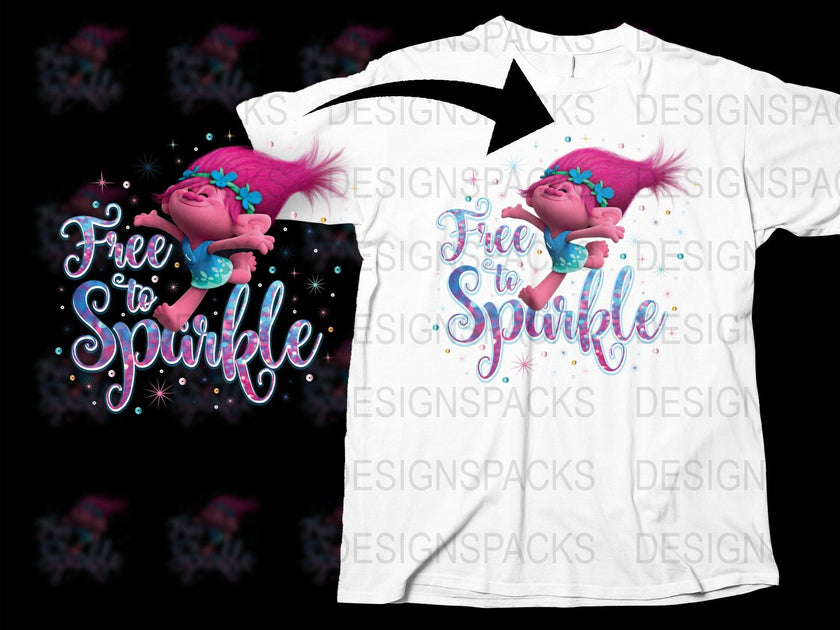 Free to Sparkle Poppy Graphic Casual Png Digital Download