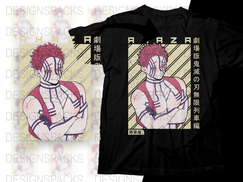Unique Akaza Design Anime Png Digital Download
