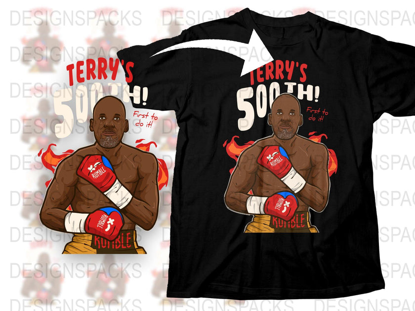 Terry's 500th First To Do It Boxing Graphic Png Digital Download