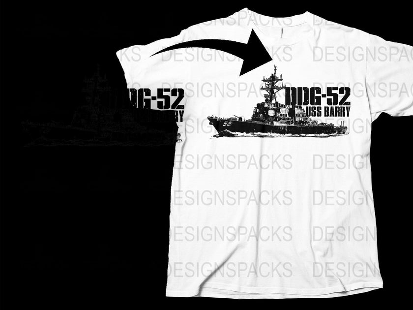 DDG-52 USS Barry Military Ship Graphic Png Digital Download