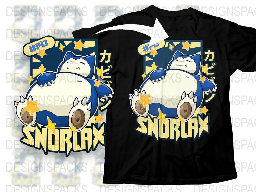 Snorlax Japanese Inspired Design Casual Png Digital Download