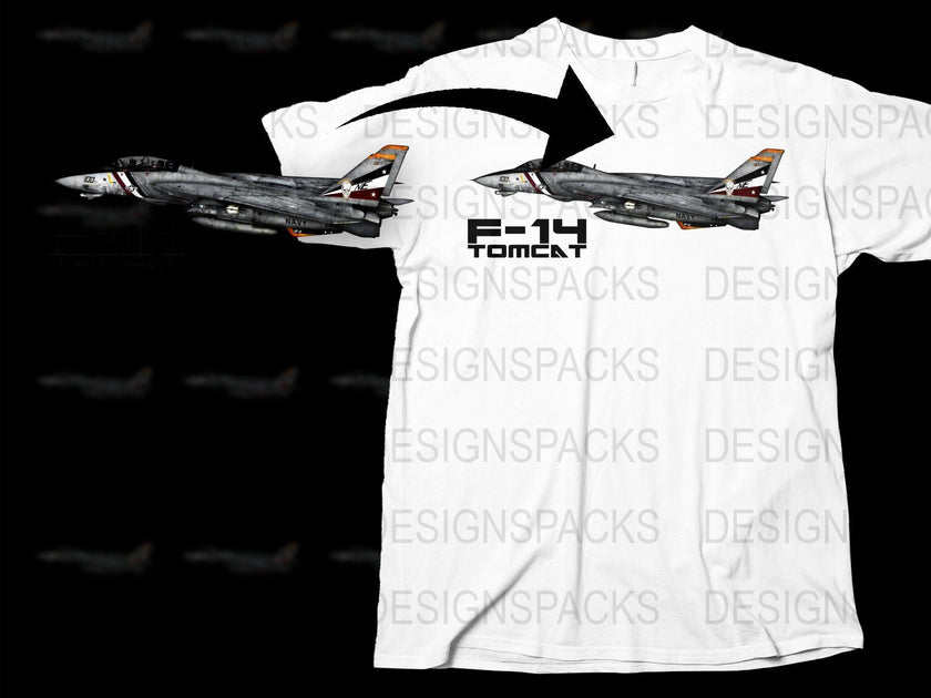 F-14 Tomcat Fighter Jet Themed Graphic Png Digital Download