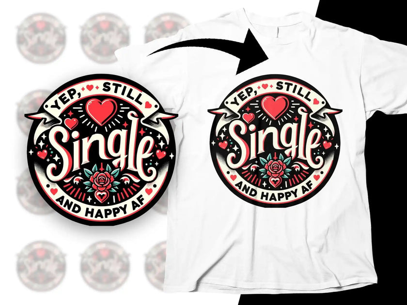 Yep Still Single And Happy AF PNG Digital Download