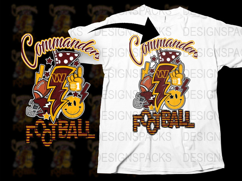Commanders NFL Football Graphic Print Png Digital Download
