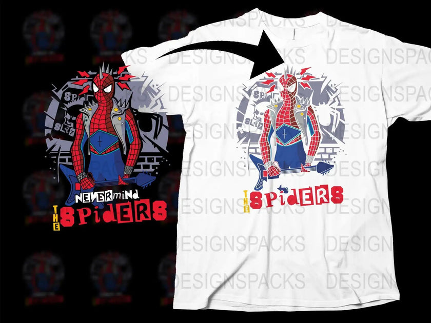 Rock Star Spider-Man Graphic Png Digital Download