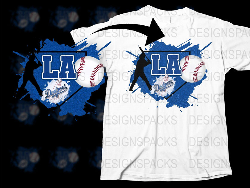 LA Dodgers Baseball Team Graphic Png Digital Download