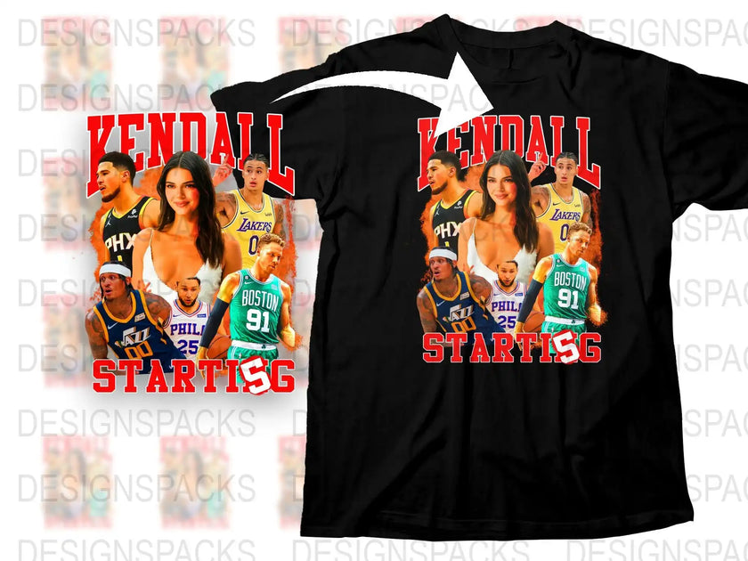 Kendall Jenner Starting 5 Basketball Team Design Png Digital Download
