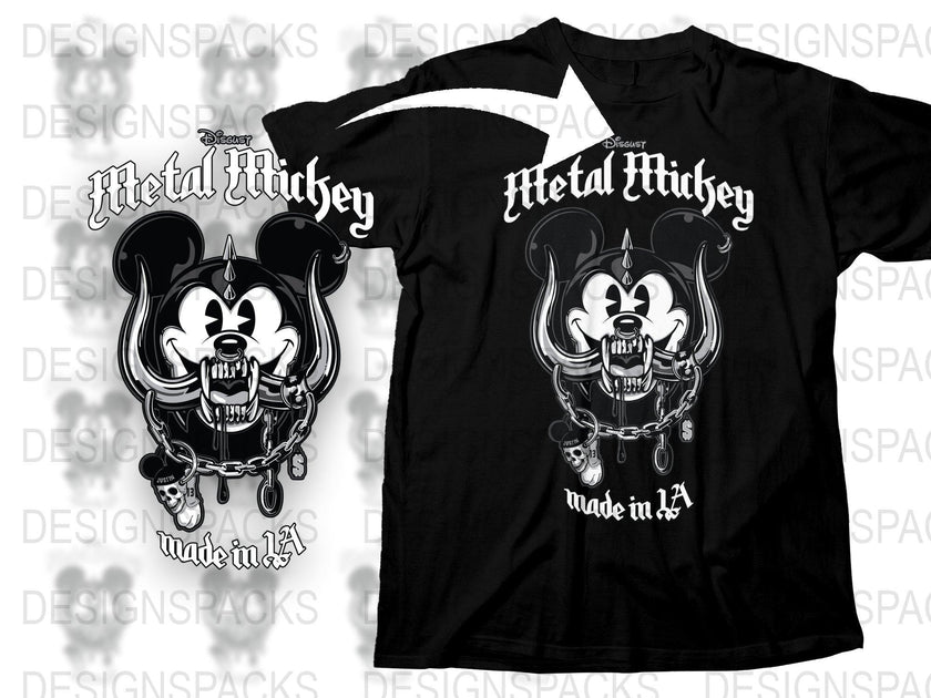 Edgy Metal Mickey Design Distinctive Graphic Png Digital Download