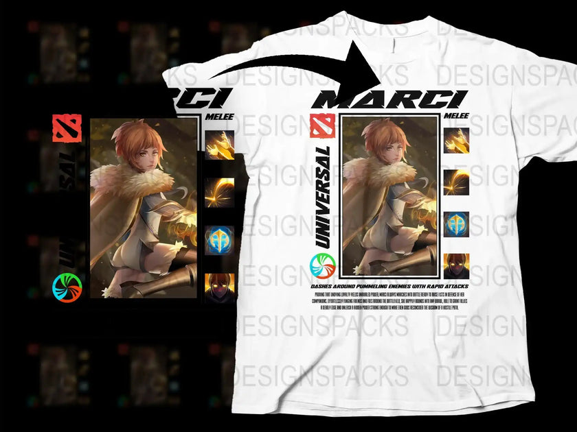 Marci The Melee Hero Artwork from Dota 2 Game Png Digital Download