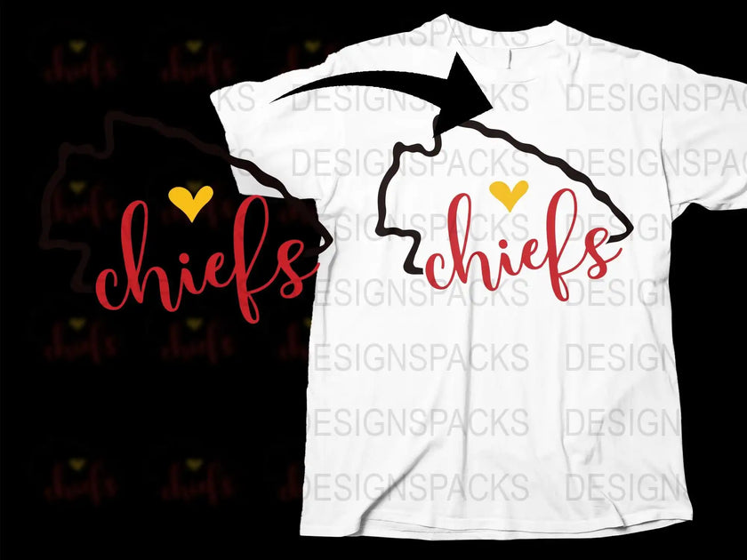 Kansas City Chiefs Heart Shape Logo Football Team Png Digital Download