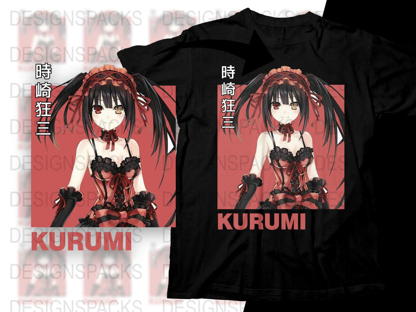 Fashionable Kurumi Design Anime Girl Png Digital Download