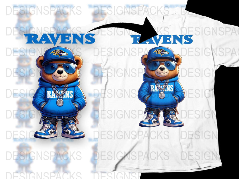 Ravens Football Swag Teddy Bear Png Digital Download