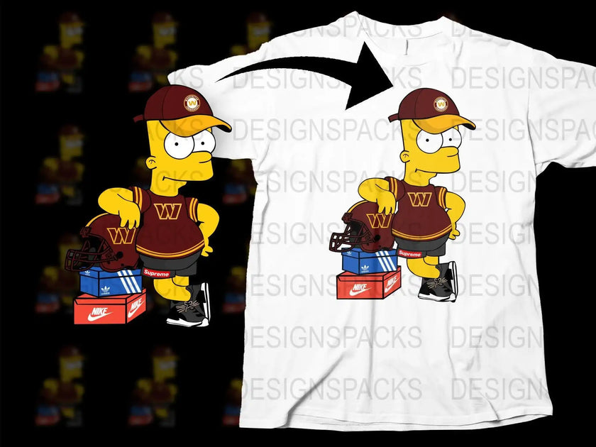 Washington Commanders Simpsons Themed Png Digital Download