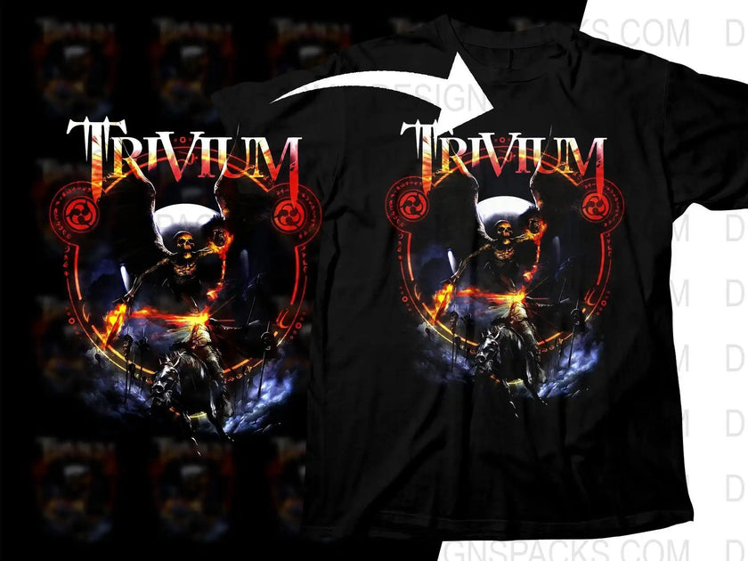Trivium Design With Angel And Knight Rocks Png Halftone Digital Downlo