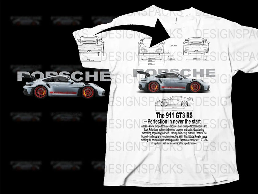 Blueprint The 911 GT3 RS Porsche Racing Png Digital Download