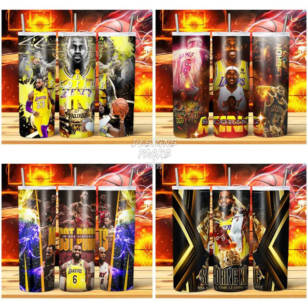 10 LEBRON SCORING Basketball Tumbler Wrap Bundle JPG