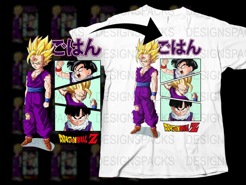 Dragon Ball Z Gohan Graphic Png Digital Download