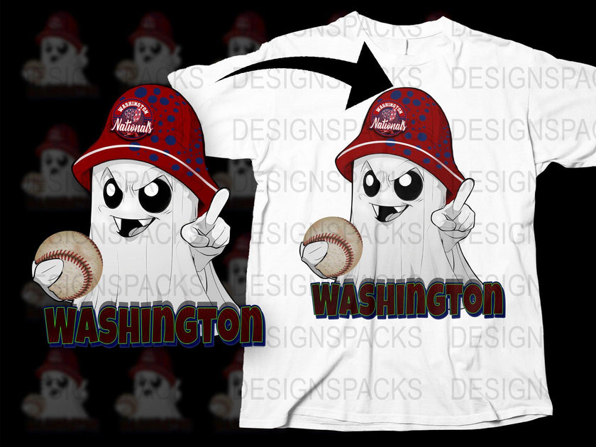 Washington Nationals Ghost Baseball Graphic Png Digital Download