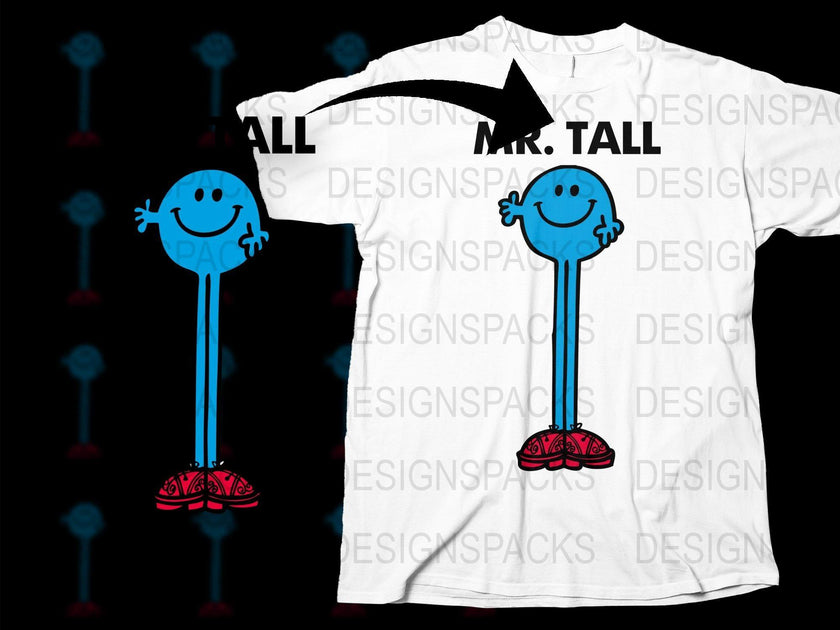 Playful Mr. Tall Character Design Png Digital Download