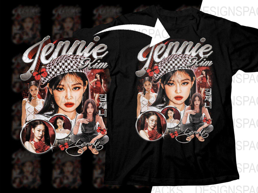 Stylish K-pop Jennie Kim Fan Art Graphic Png Digital Download