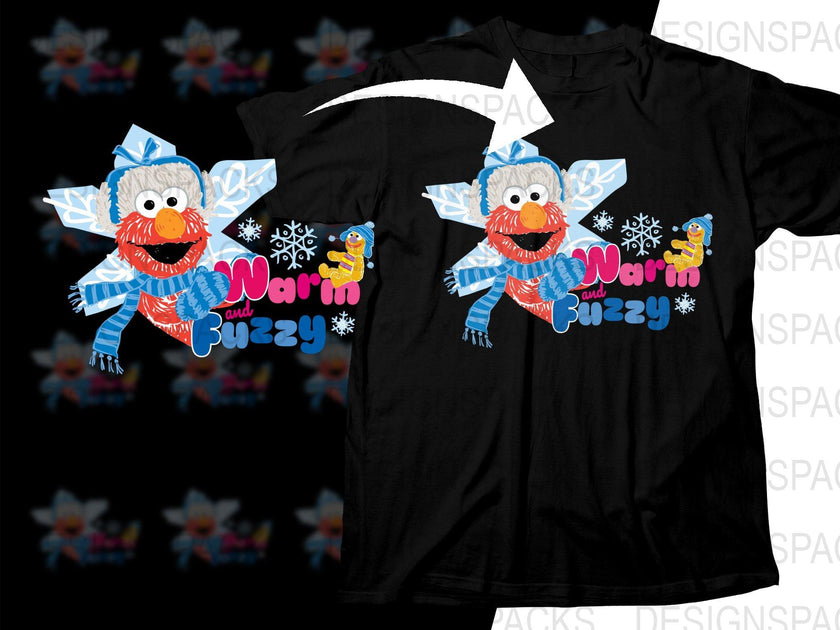 Warm and Fuzzy Png Digital Download with Elmo Christmas Design